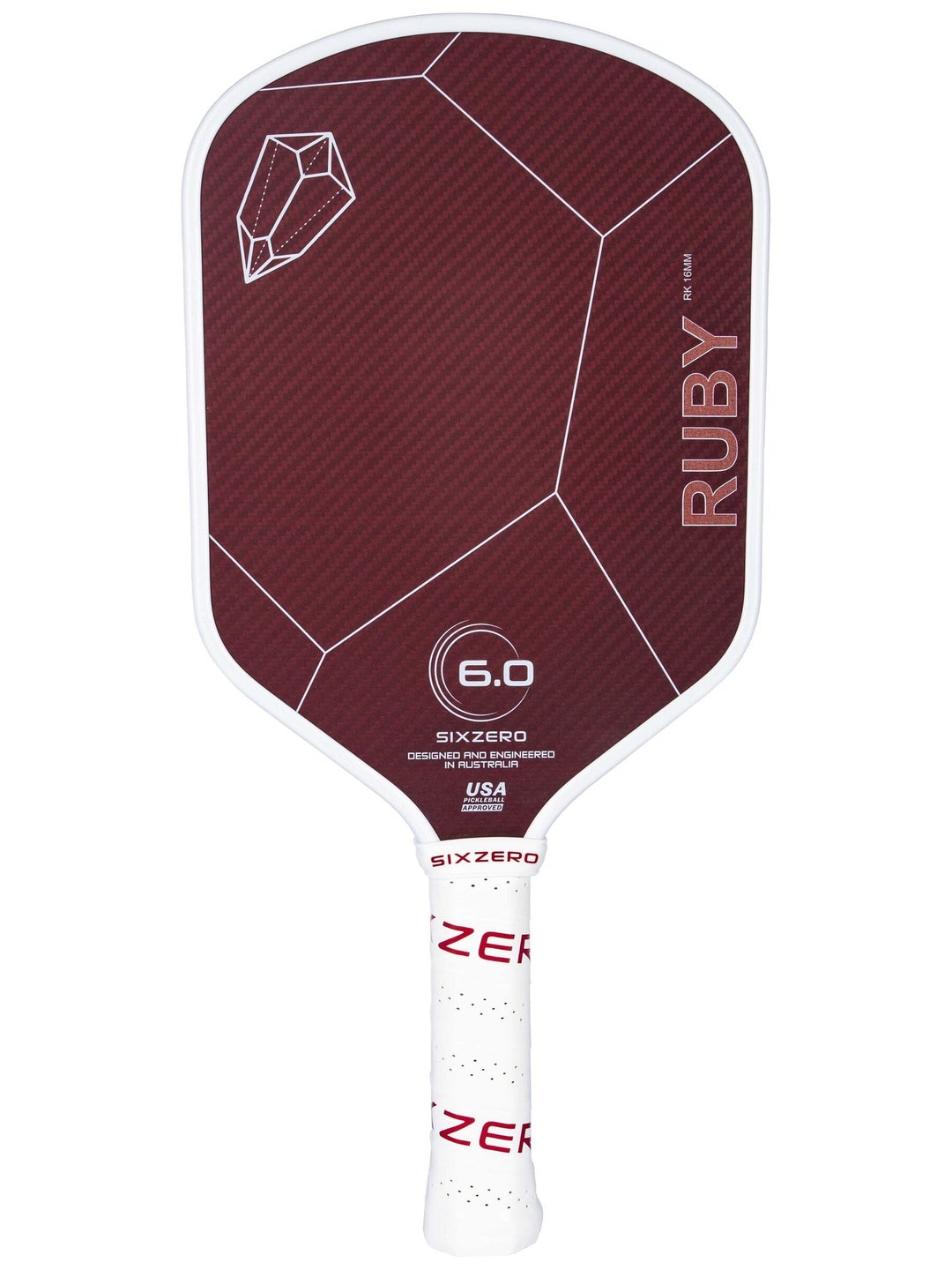 Six Zero Ruby 16mm Pickleball Paddle | Tennis Only