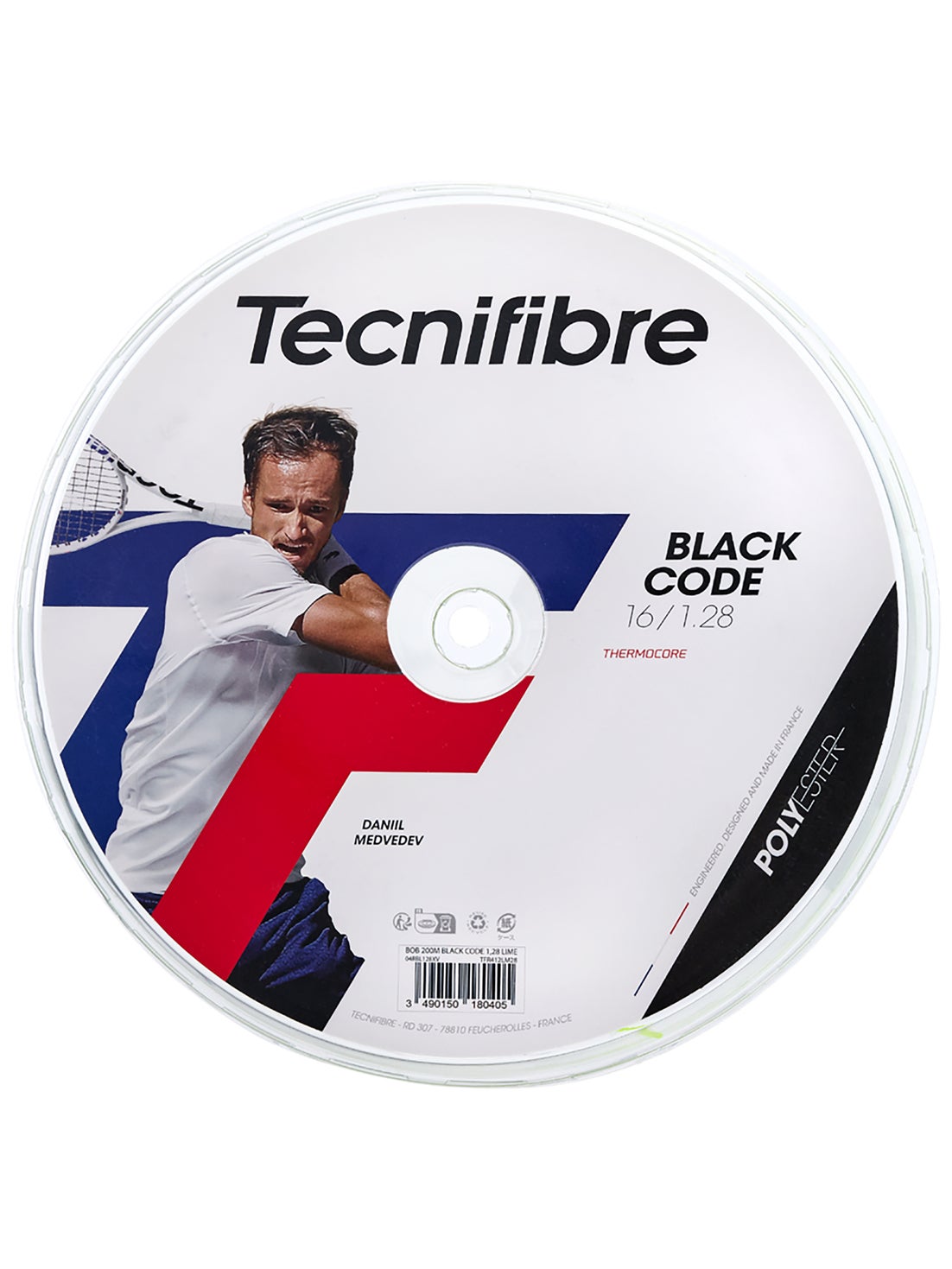 Tecnifibre Black Code 16/1.28 String Reel - 200m Lime | Tennis Only